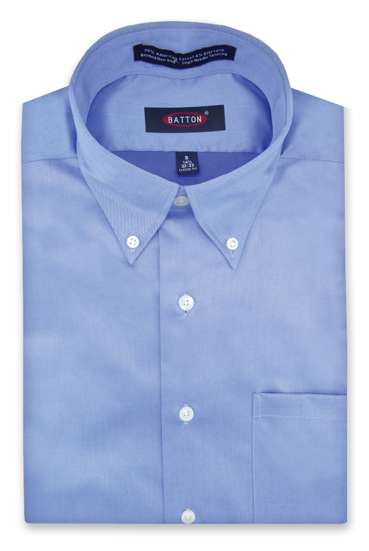 Beyond Non-Iron Blue 80s 2-Ply Twill Stretch Dress Shirt – Ben – Batton