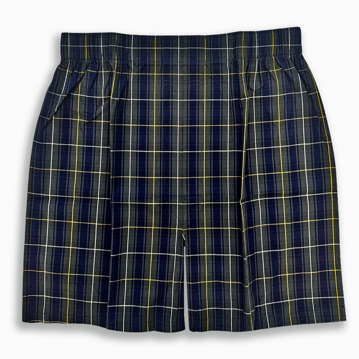 Men’s Green & Navy Tartan Plaid 100% Cotton Boxer Shorts (Style Burton ...